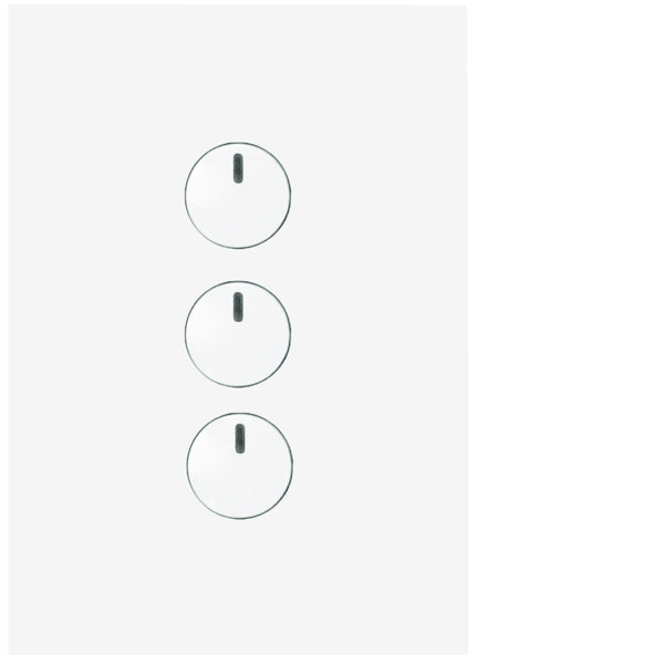 Finesse Switch Triple Push Button Vert Matt White — Ideal Electrical ...