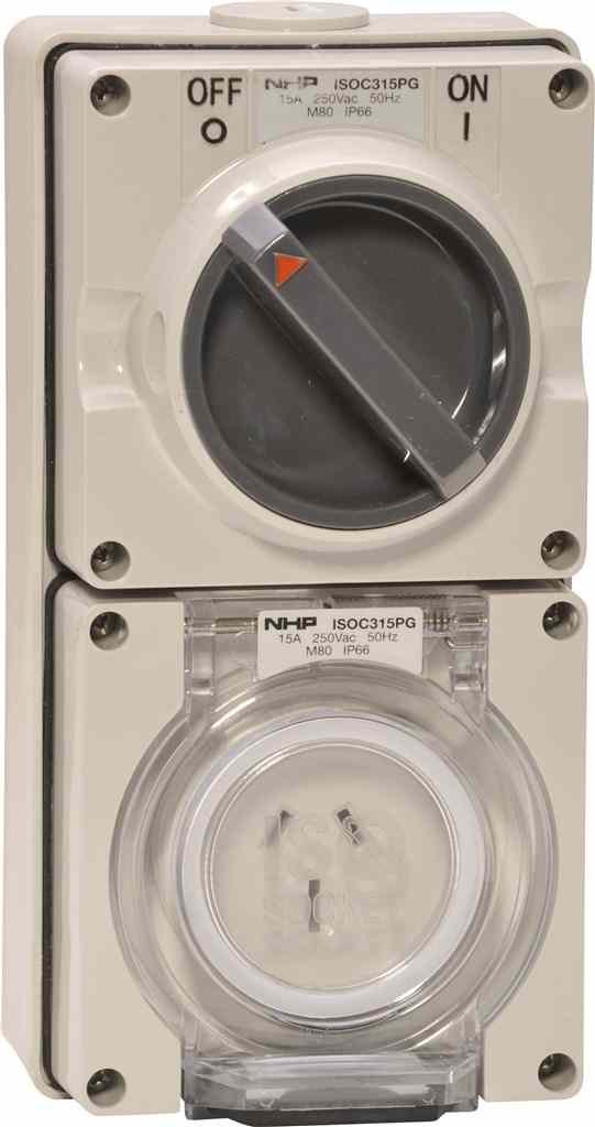 ISO Switched Socket 3Pin 15A 250V 1Ph Grey — Ideal Electrical Suppliers ...