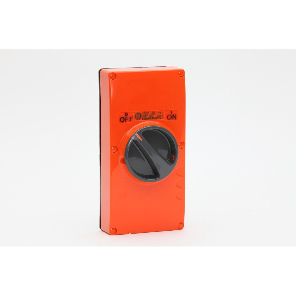 Switch Base Mount 63A 415V 3Pole 2Gang Resistant Orange — Ideal ...