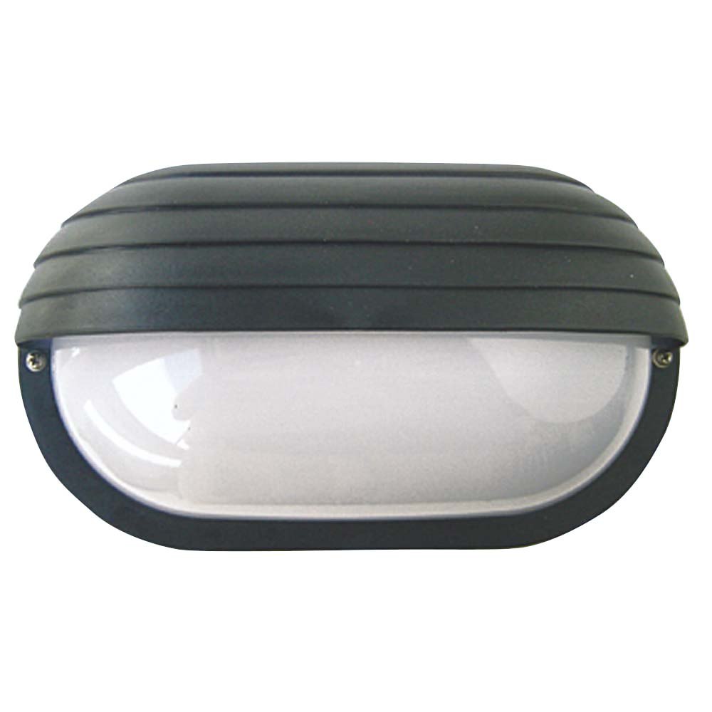 Bulkhead Eyelid 9W ES CFL IP44 Black — Ideal Electrical Suppliers Limited