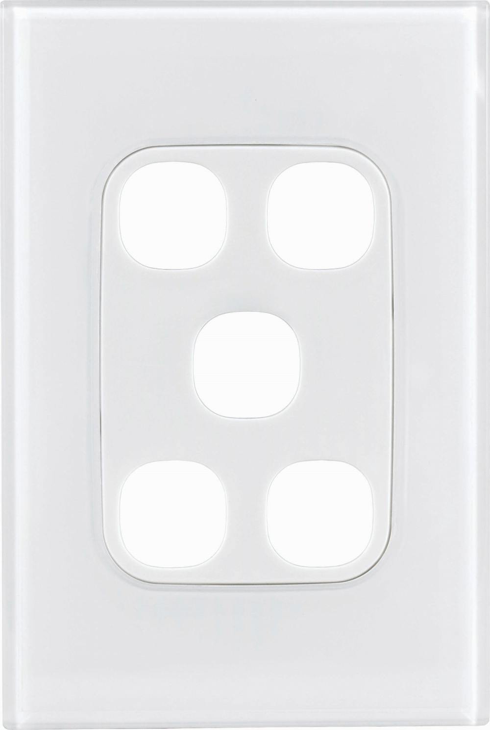 Metro Plate Only 5Gang White — Ideal Electrical Suppliers Limited